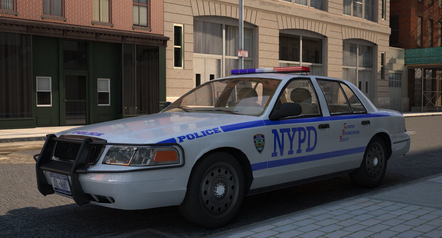 Car Police 3D Model in Sedan 3DExport