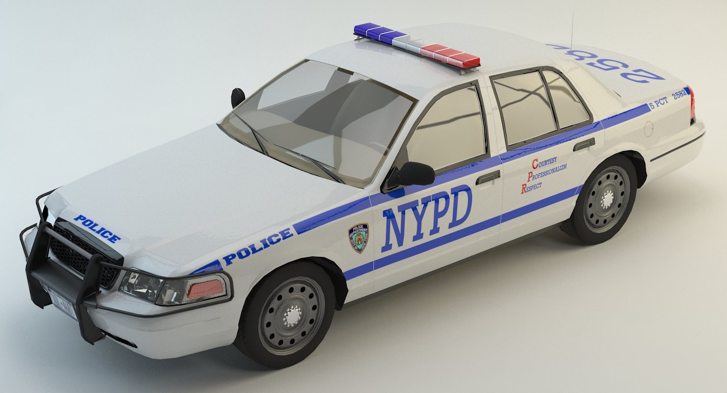 Car Police 3D Model in Sedan 3DExport