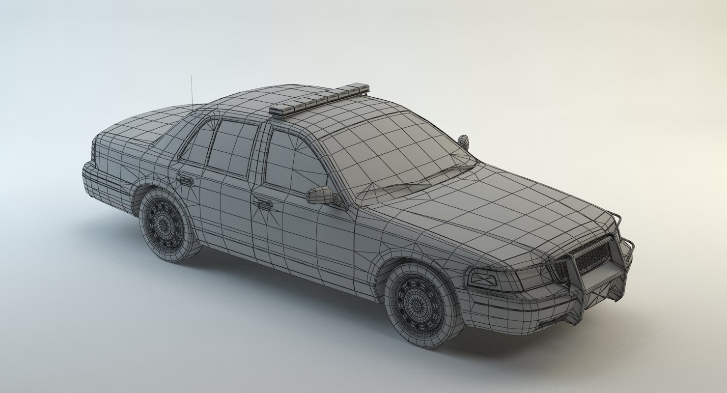 Car Police 3D Model in Sedan 3DExport