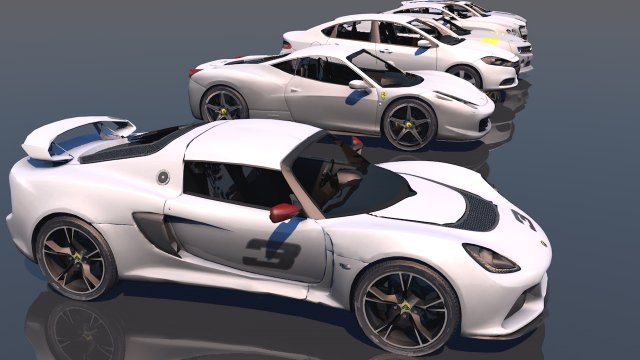 low poly vr game ready pack of sports cars low-poly 3D Model in Racing ...
