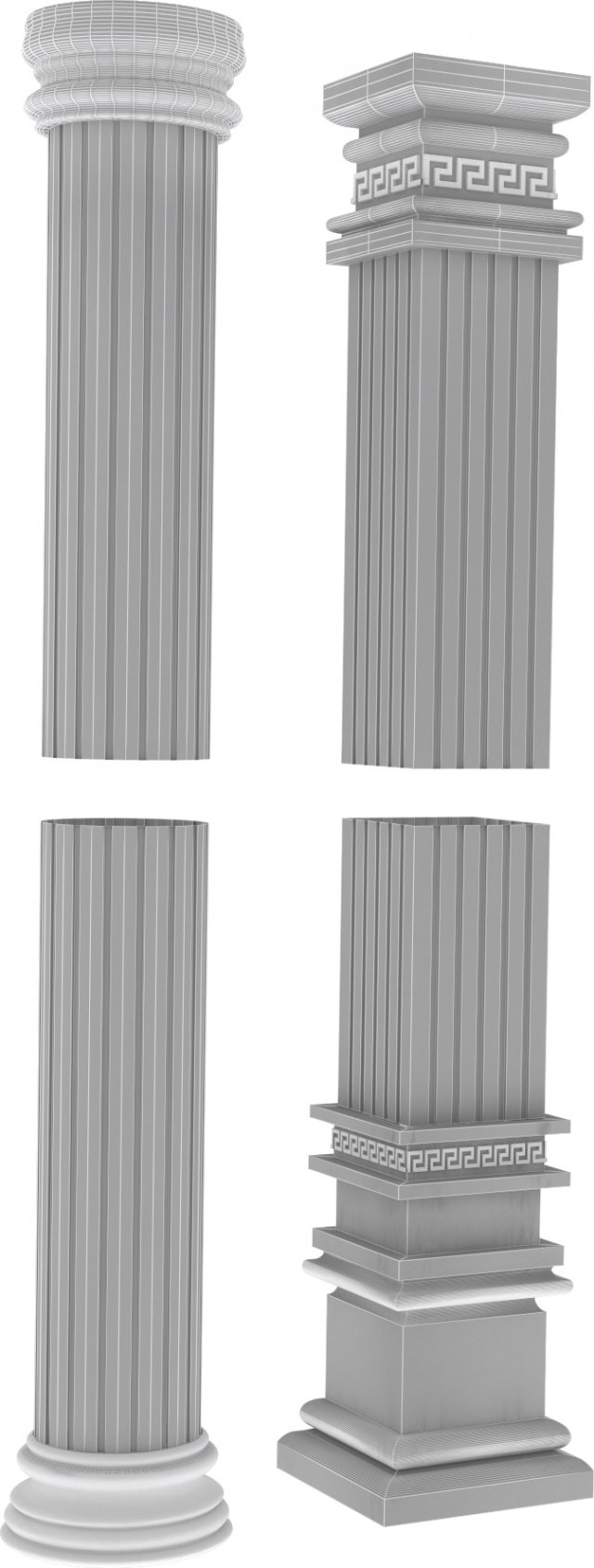 column plaster molding decoration 3D Model in Decoration 3DExport