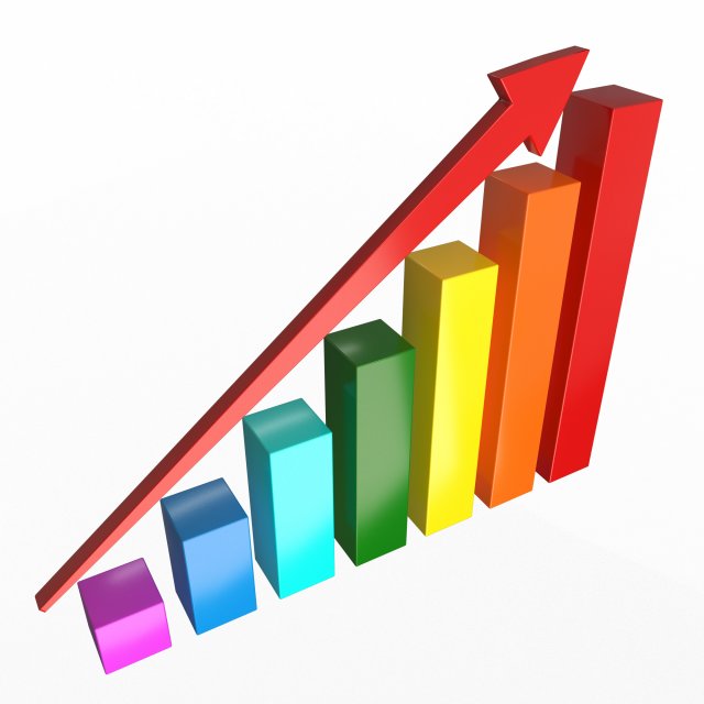 bar chart 02 Modelo 3D in Otros 3DExport