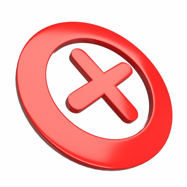 cross mark symbol icon 3D Model in Other 3DExport