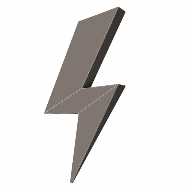 thunder symbol 3D Model in Computer 3DExport