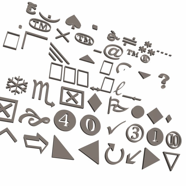 Symbols Pack 01 3D Model in Computer 3DExport