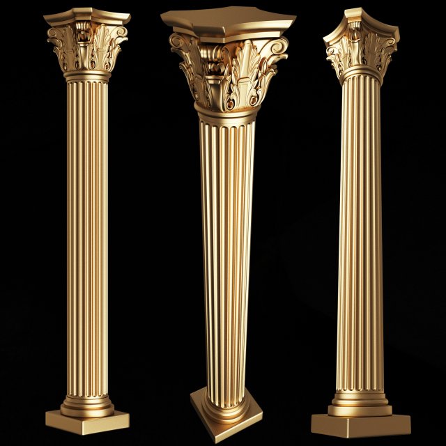 Column Capitals Collection 3D Model in Dekorasyon 3DExport