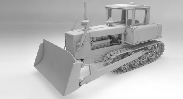 3d dt-75 - soviet ttractor - buldozer 3D Model in Heavy Equipment 3DExport