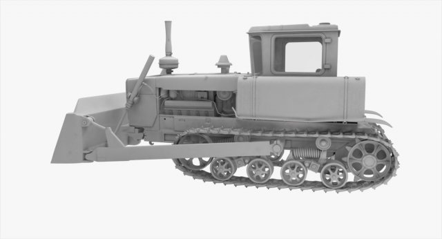 3d dt-75 - soviet ttractor - buldozer 3D Model in Heavy Equipment 3DExport