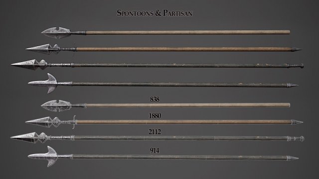 Medieval Weapon - Polearms I 3D Model in Melee 3DExport