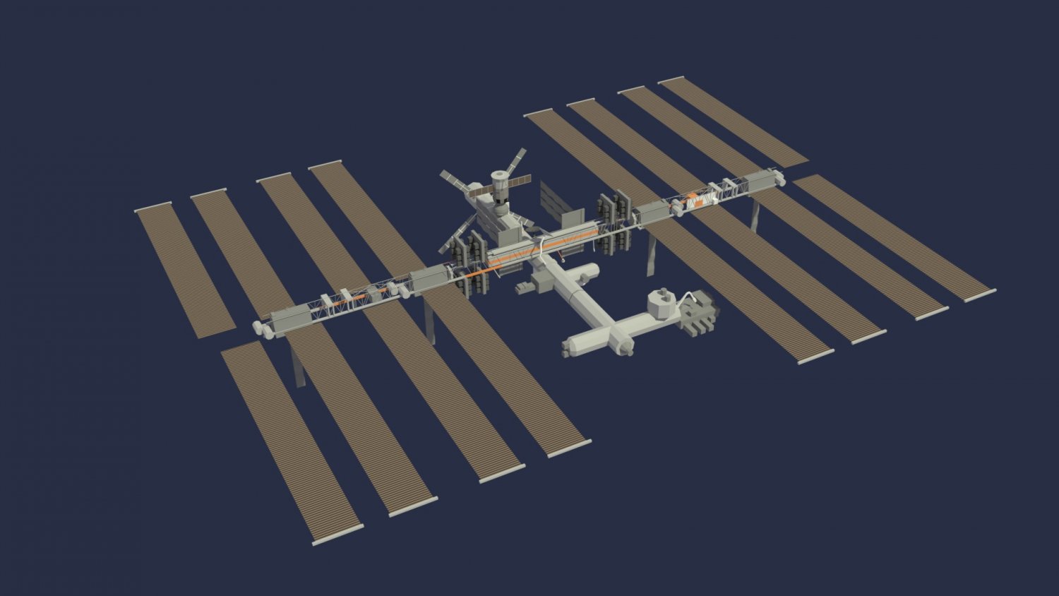 Low Poly ISS Model 3D Model in Real Spacecraft 3DExport