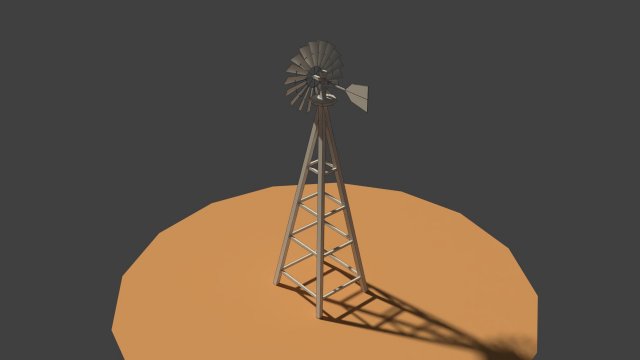 low poly wind mill 3D Model in Landmarks 3DExport