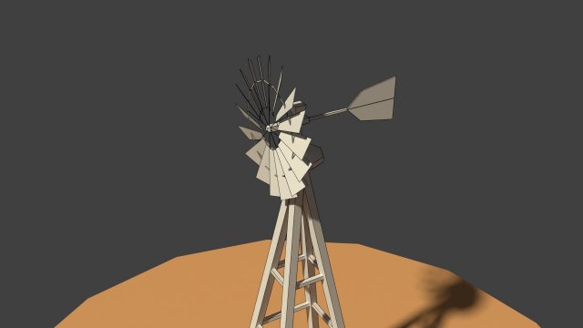 low poly wind mill 3D Model in Landmarks 3DExport