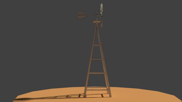 low poly wind mill 3D Model in Landmarks 3DExport