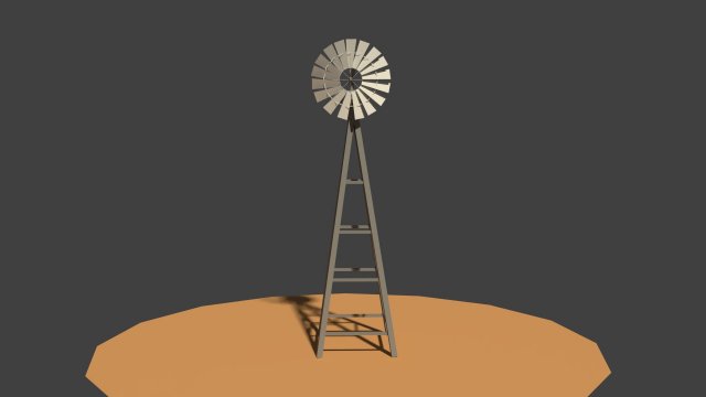 low poly wind mill 3D Model in Landmarks 3DExport