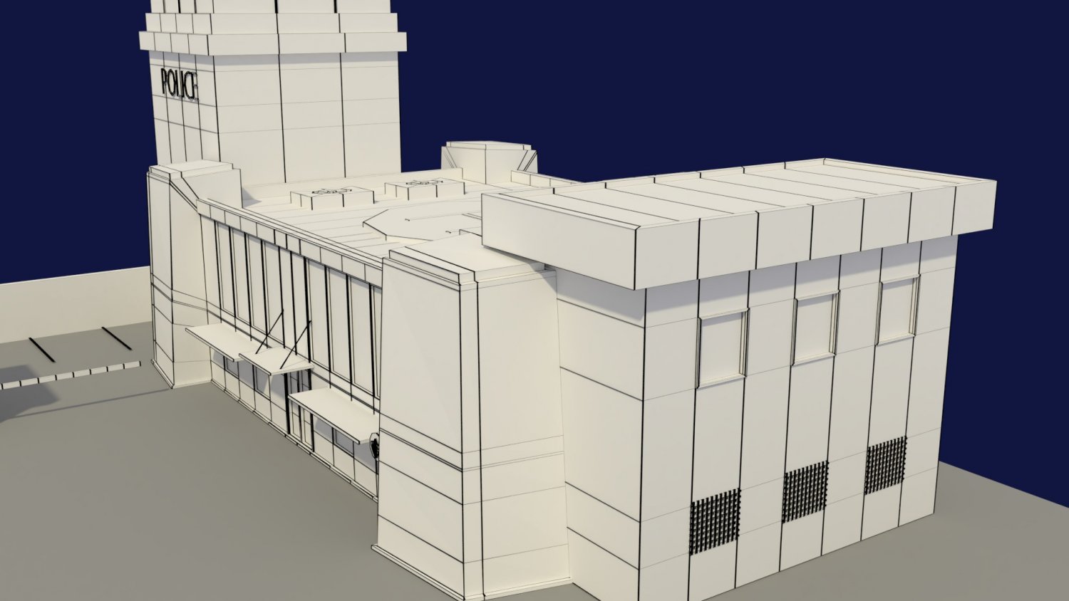 Low Poly Police Station 3D Model in Buildings 3DExport