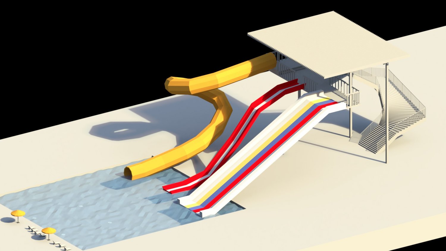 low poly water slides 3D Models in Miscellaneous 3DExport