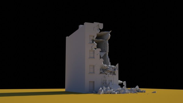 damaged building 3D Model in Buildings 3DExport