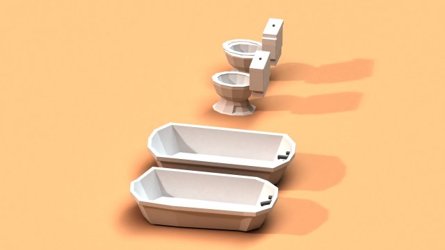 post apocalyptic toilet and bath 3D Model in Bathroom 3DExport