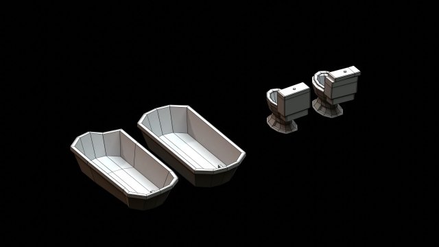 post apocalyptic toilet and bath 3D Model in Bathroom 3DExport