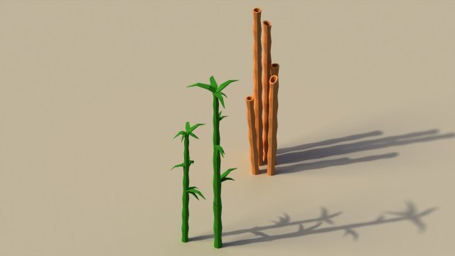 Low Poly Bamboo Trees 3D Model in Tree 3DExport