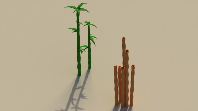Low Poly Bamboo Trees 3D Model in Tree 3DExport