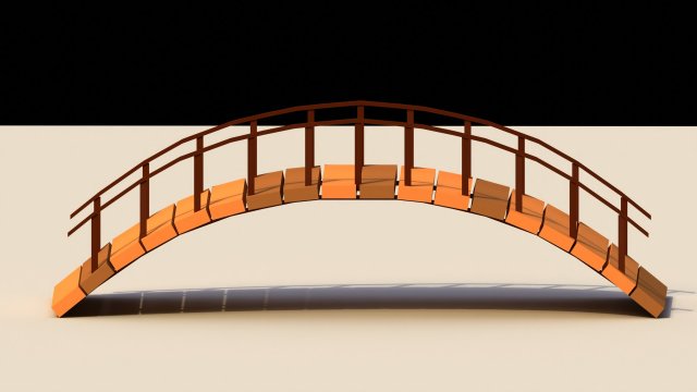 Low Poly Wooden Bridge 3D Model in Bridge 3DExport