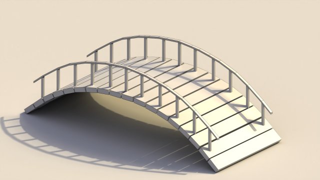 Low Poly Wooden Bridge 3D Model in Bridge 3DExport