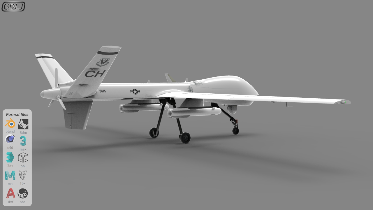 MQ-9 3D Model in Robotics 3DExport