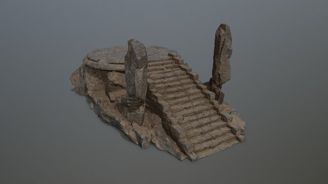 Temple 3D Model in Stair 3DExport
