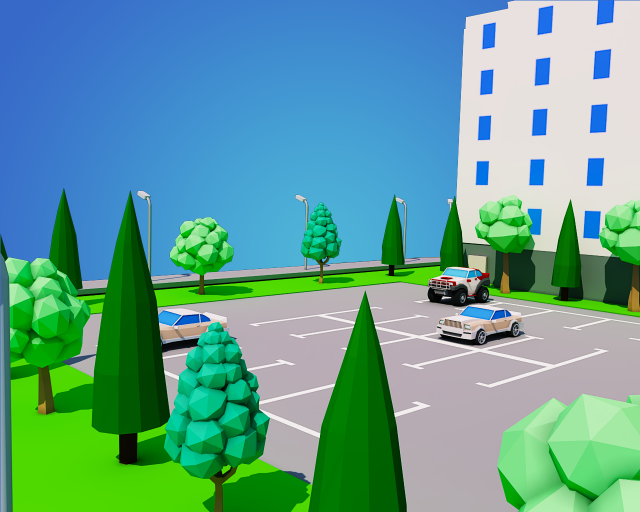 low poly city block 3D Model in Cityscapes 3DExport