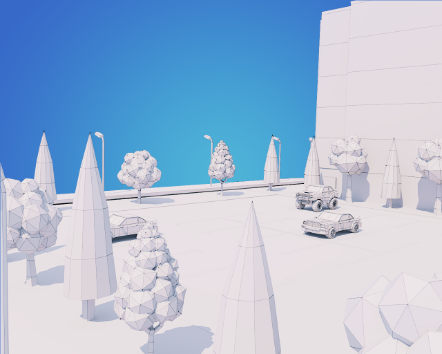 low poly city block 3D Model in Cityscapes 3DExport