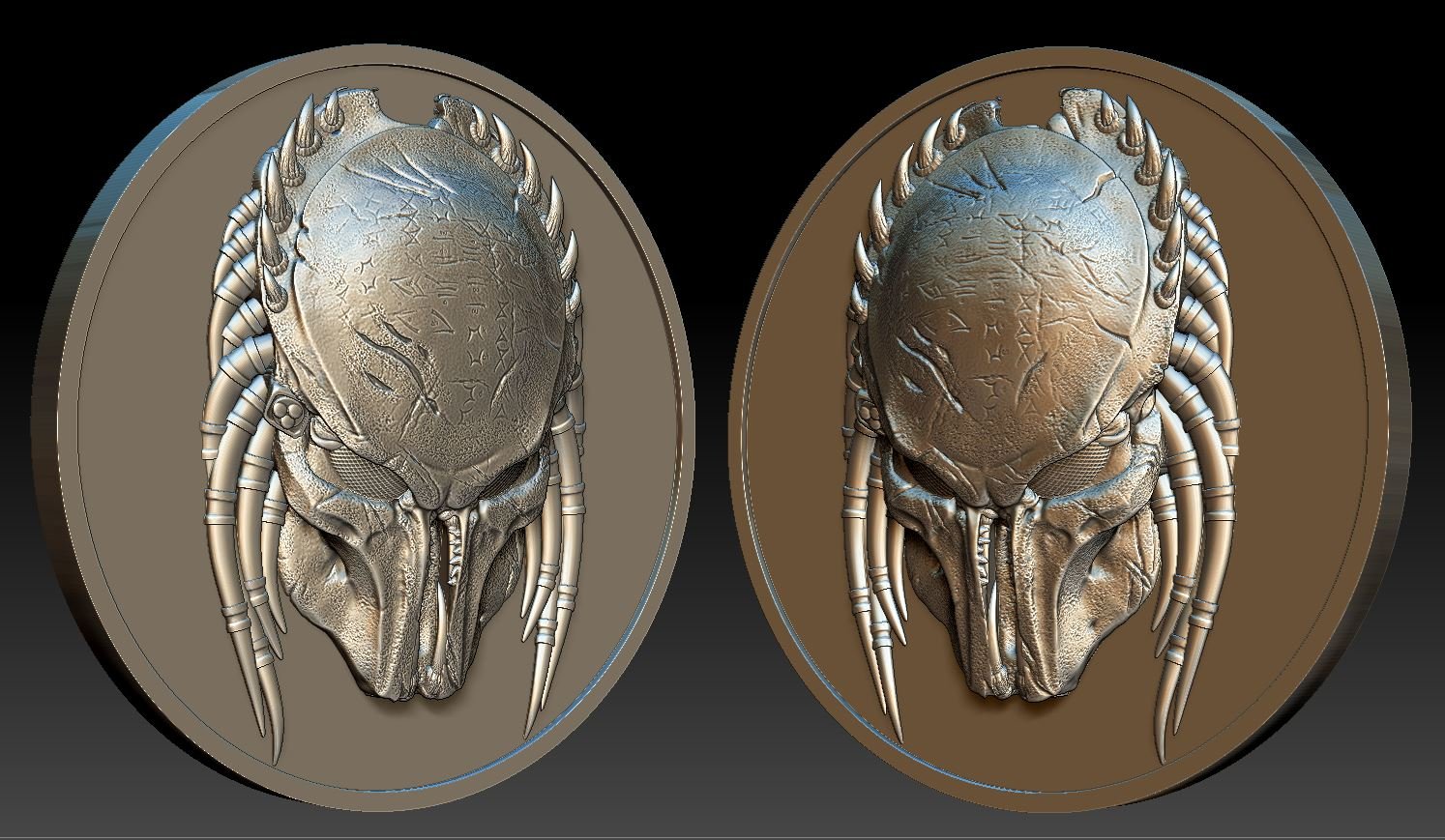 Predator Head - medal - relief -2017 Modelo 3D in Monedas e Insignias ...