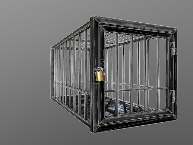 animal cage 3D Model in Exhibit 3DExport