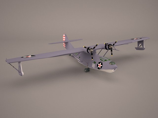 consolidated pby 5 catalina poser vue 3D Model in Fighter 3DExport