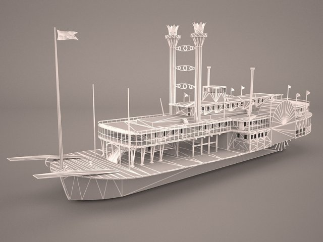 wheeled steamboat belle of louisville 3D Model in Boats 3DExport