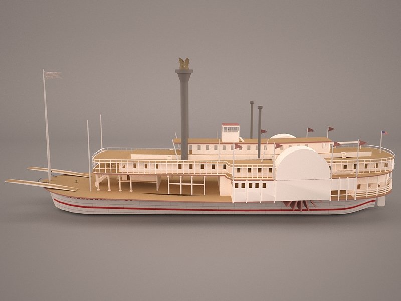 wheeled steamboat belle of louisville 3D Models in Boats 3DExport
