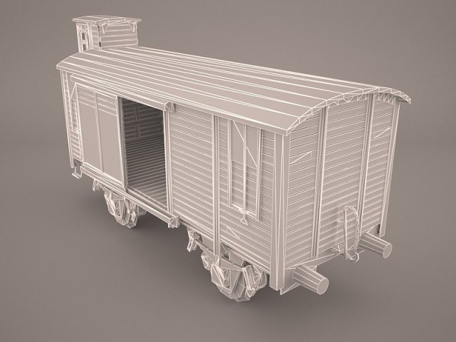 box car 3D Model in Train 3DExport