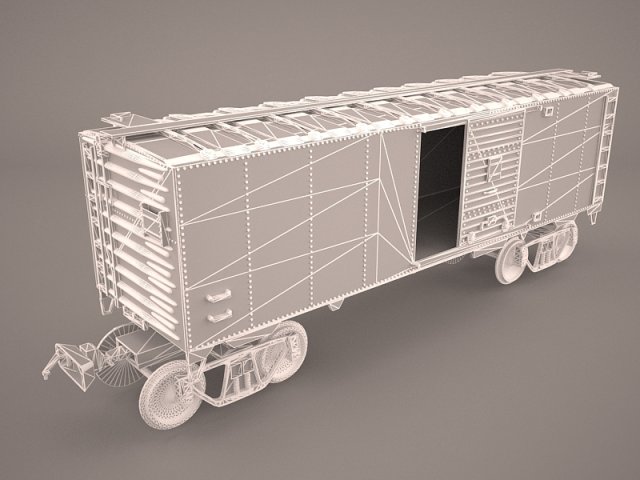 box car 3D Model in Train 3DExport