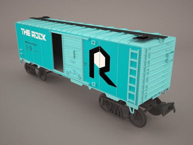 box car 3D Model in Train 3DExport