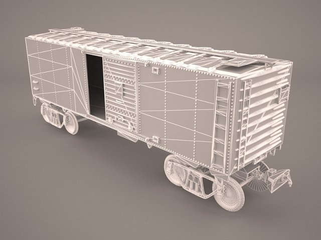 box car 3D Model in Train 3DExport