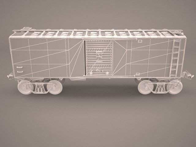 box car 3D Model in Train 3DExport