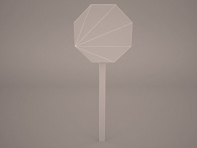 stop sign 3D Model in Environment 3DExport