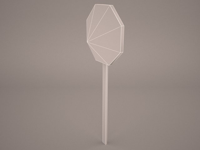stop sign 3D Model in Environment 3DExport