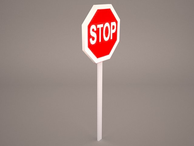 stop sign 3D Model in Environment 3DExport