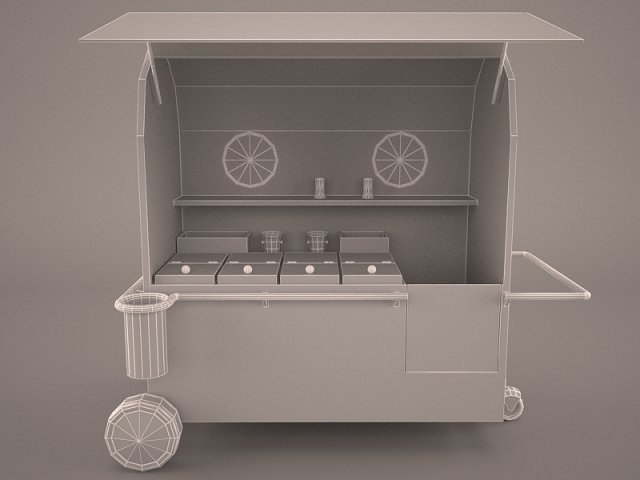 ice cream cart 3D Model in Environment 3DExport