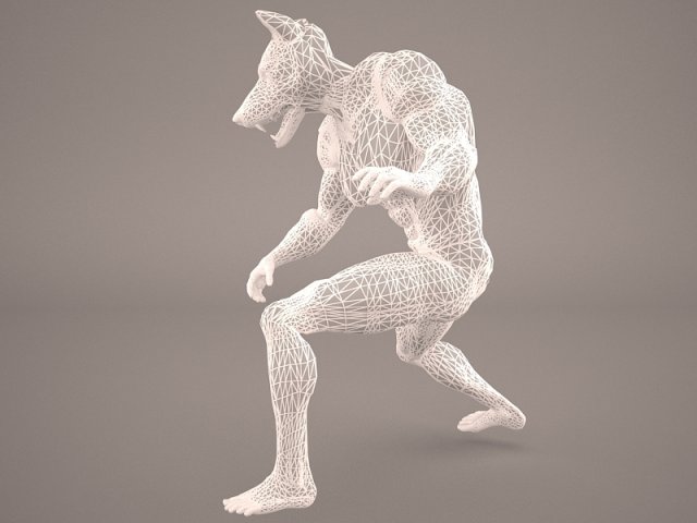wolfman 3D Model in Monster 3DExport