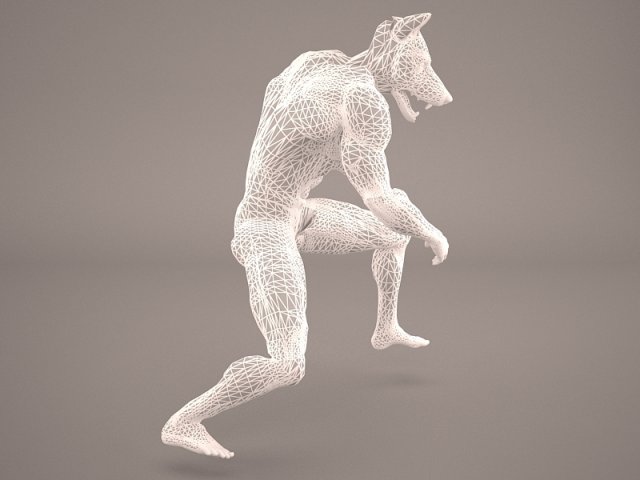 wolfman 3D Model in Monster 3DExport