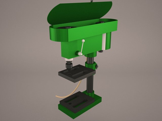 industrial drill press 3D Model in Machines 3DExport