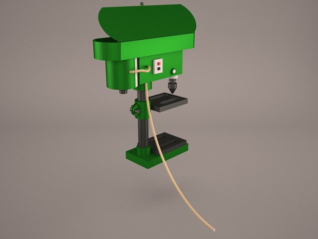industrial drill press 3D Model in Machines 3DExport