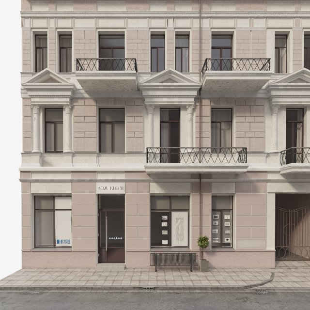 facade 3D Model in Buildings 3DExport